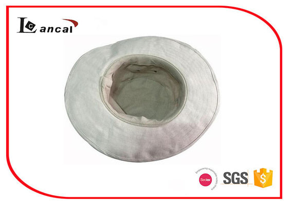 100% Linen Cream Color Sunscreen 60cm Cool Bucket Hats For Men