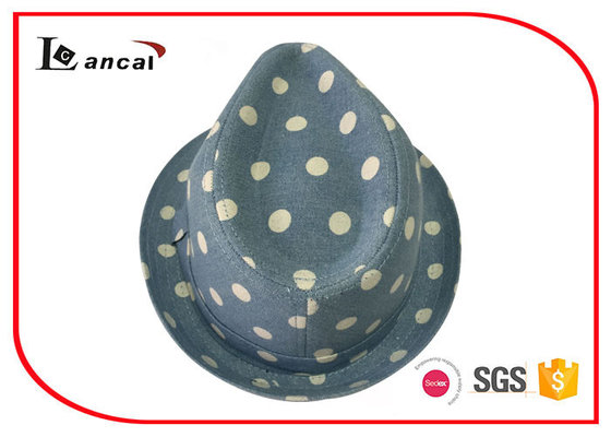 Dot Printing Womens Trilby Hats , Female Custom Green Trilby Fedora Hat