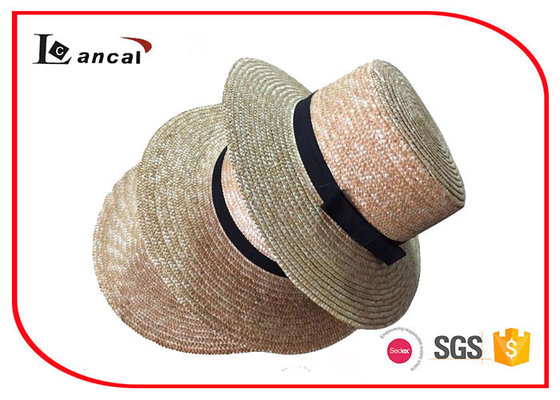 57cm Wide Brimmed Straw Hat Boater Hat Ribbon Straw Boater Hat Women