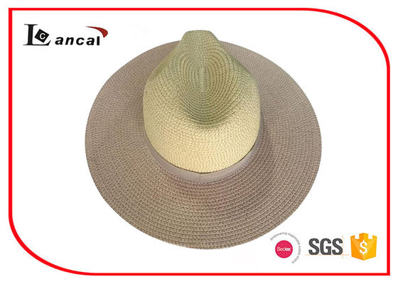 Recycled  Womens Straw Cowboy Hats Contrast Straw Fedora Hats