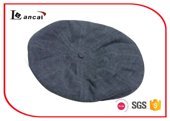 Eight Panels Duckbill Flat Cap Nep Yarn Grey Scally Caps For Mens