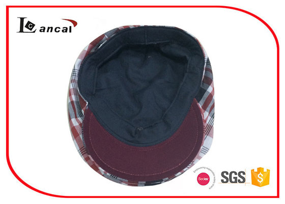 Check Mens Summer Flat Caps Cotton Twill Polyester Lining Wool Scally Cap