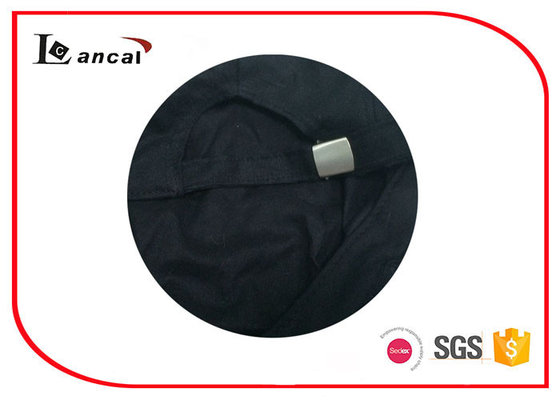 Mens Cotton Adjustable Black Flat Cap Washable With Polyester Lining