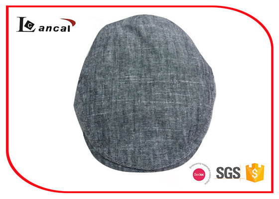 Satin Lining Wool Flat Cap For Men , Ribbed Sweatband Wool Ivy Cap