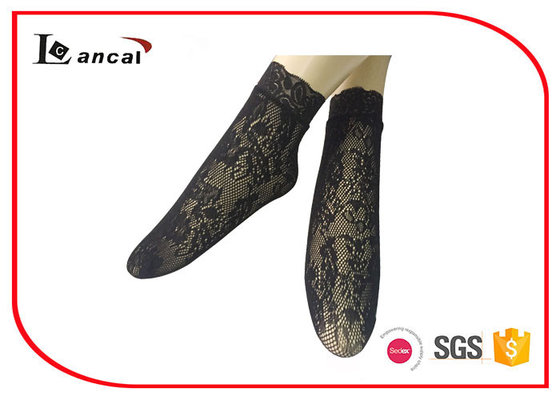 Black Short Nylon Socks Low Cut 92% Nylon 8% Spandex For Ladies