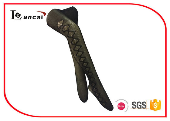 Hollow Style Long Ladies Silk Socks , Black Womens Footies Socks
