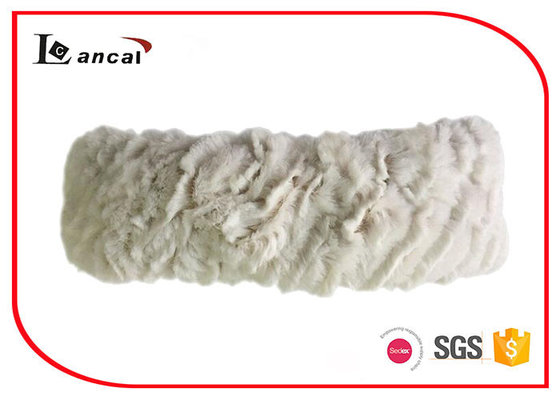 100% Polyester Cream Knitted Snood Scarf For Ladies , Crochet Cowl Scarf