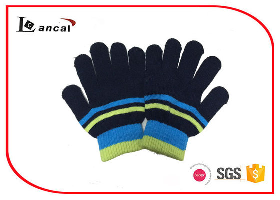 Single Layer Mens Warm Winter Gloves Washable With Elastic Ribbed Cuff