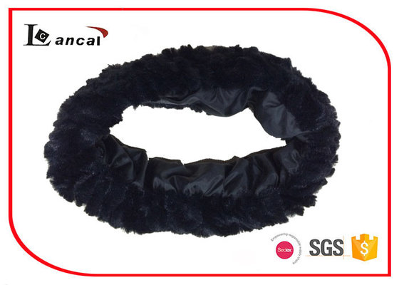 Zebra Pattern Fur Cowl Scarf Black Satin Lining Girls Snood Scarf