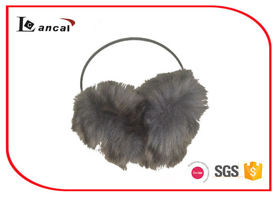Faux Fur Behind The Head Earmuffs Leopard Thin Iron Band For Ladies