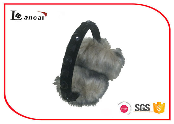 Black Decorative Bead Winter Ear Muffs Bead Ear Warmers For Women