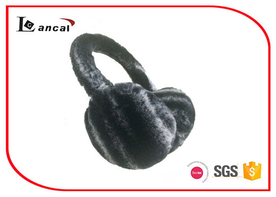 Soft Bicolor Winter Ear Muffs Faux Fur Plastic Band For Ladies