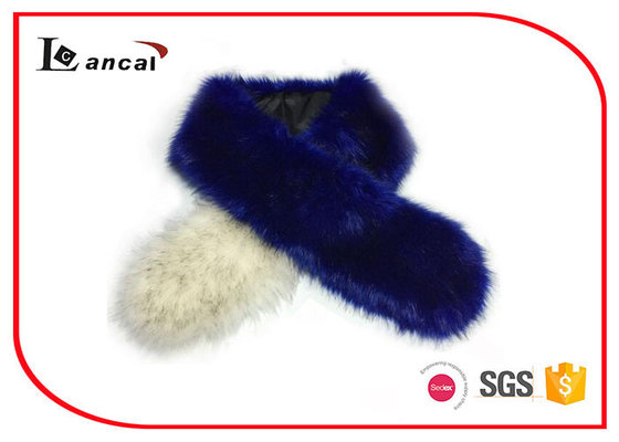 Two Color Faux Fur Scarf Dyed Tipping , Faux Fur Pull Through Scarf