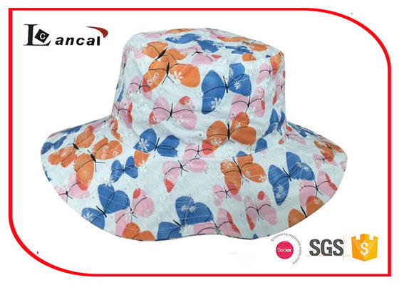 Reversible outdoor custom sun hat with wide brim and sheeting lining