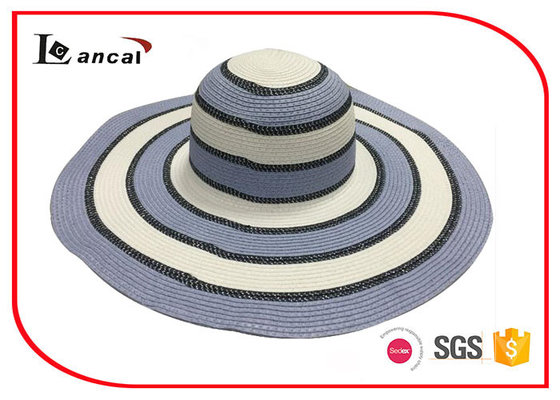 Multi color circle joint wide brimmed straw hat , womens straw floppy hat