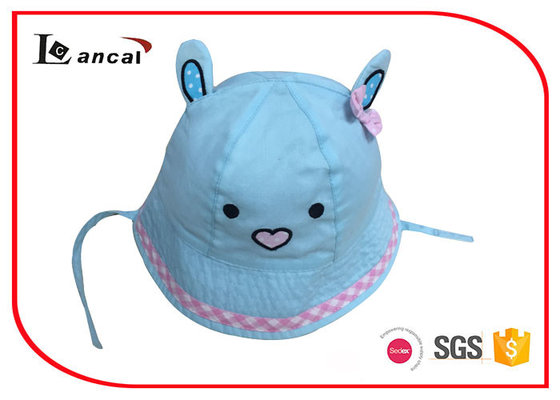 Applique and embroidery bucket hat, cotton sheeting lining with child velcro