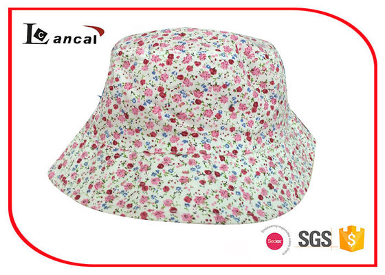 Kids Printed Bucket Hat pink cotton sheeting lining fisherman hat