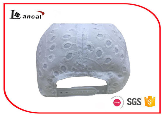 White eyelet baseball cap , 6 panel bend peak cap with white snapback