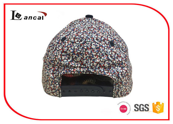 Printed Cotton Poplin Baseball Caps Hats , Cotton Twill Peak Baseball Caps For Men