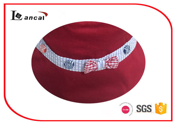 Bifurcate Brim Cool Bucket Hats / Red Bucket Hat With Button And Bowknot Band