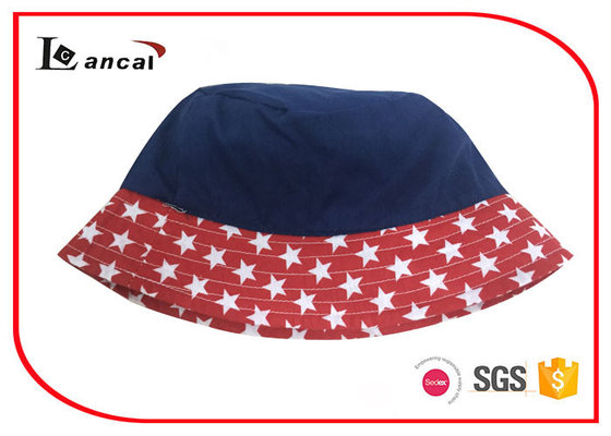 Baby Printed Bucket Hat With Red Star Navy Sheeting Lining Fisherman Hat
