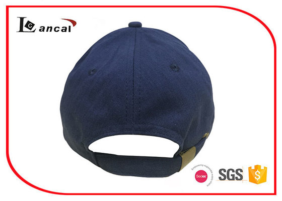 Herringbone Custom Baseball Caps /  Mens Ball Caps With Matching Machine Eyelet And Pu Label