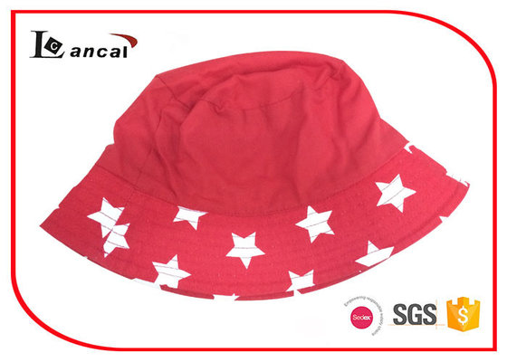 Cotton Twill Fisherman Bucket Hats For Girls With Navy Gross Grain Hatband