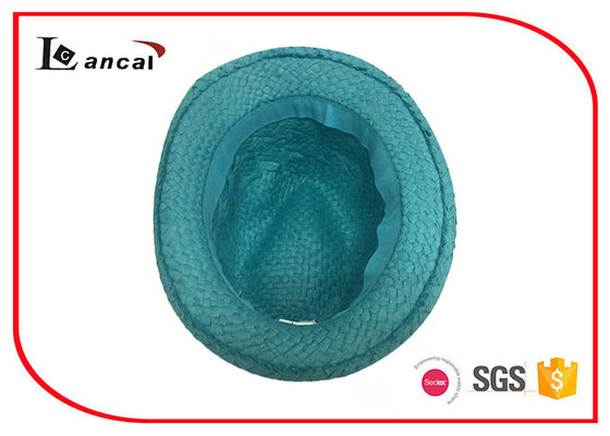 Printed Paper Straw Wide Brimmed Straw Hat , 6 cm Brim Width Sun Hats For Women