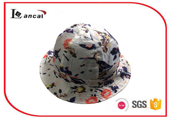 Floral Printed Floral Bucket Hat With Khaki Polyester Lining Reversible Rain Hat