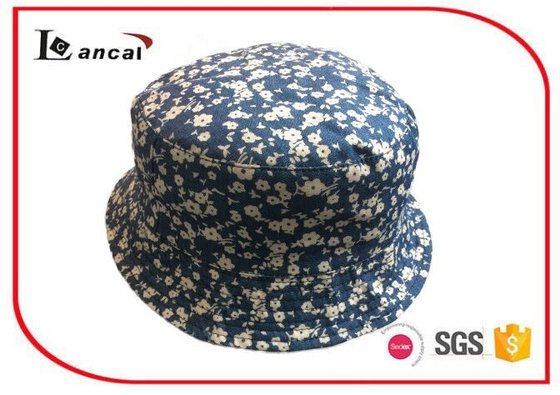 Cotton Floral Printed Bucket Hat  for girls, Navy Sheeting Lining Fisherman Hat