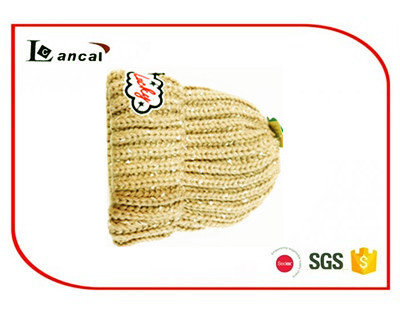 Leisure young  Winter Knit Hats With Patch Embroidered,Add  White Wool