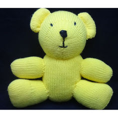 China Crochet Knit Teddy Bear Yellow Black Eyes Nose Plush 12cm Toy Handmade supplier