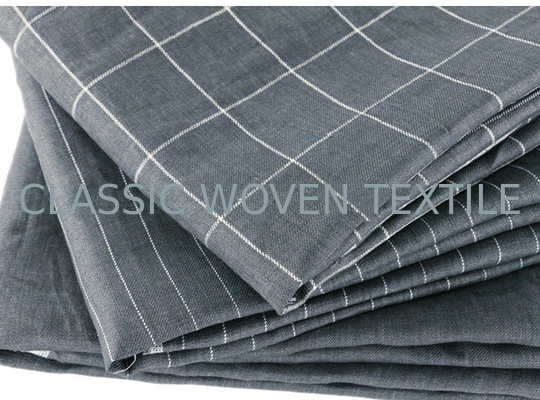 100% LINEN FABRIC YARN DYED WITH  CHECKS   14SX14S/64X52  CWT#6452
