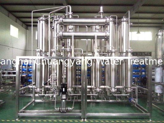 Multi efficiency distiller for water for injection in pharmaceutical industry