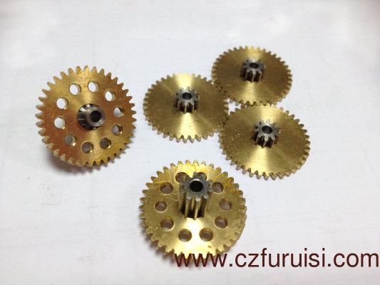 CNC machined straight pinion brass spur gear and lead screw