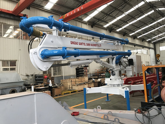 13m concrete placing boom concrete distributor with 4 wheels trailer system on sale supplier