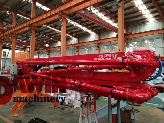 23m concrete placing boom 4 arms stages concrete distributor with 4 wheels trailer system on sale supplier