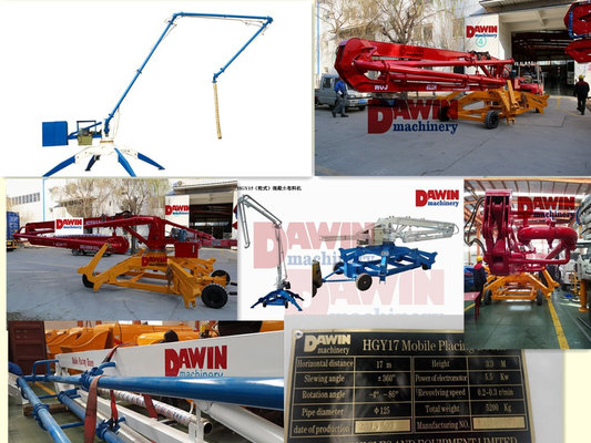 15m trailer mobile spider concrete placing boom with flowing proportional valve supplier