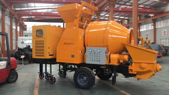 JBT30 concrete pump with mixer with 450L mixing drum and 30m3/hr pumping capacity on hot selling supplier