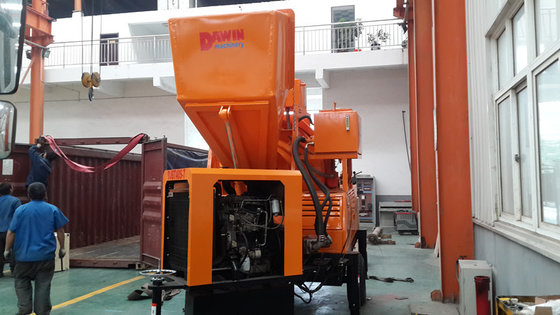 Trailer Mobile Concrete Mixer with Pump with 100m Steel Delivery Pipe Line on Sale supplier