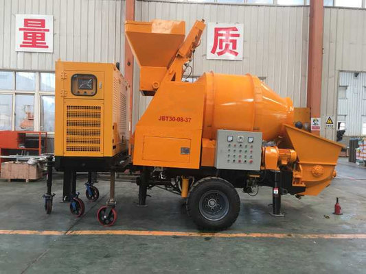 Trailer Mobile Concrete Mixer with Pump with 100m Steel Delivery Pipe Line on Sale supplier