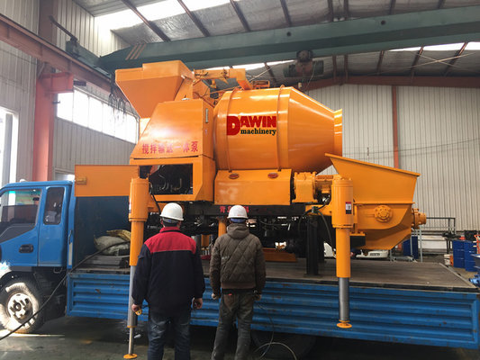 Automatic concrete mixing pump mixer pump with cordless remote control and electric control panel supplier