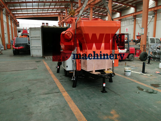 Automatic concrete mixing pump mixer pump with cordless remote control and electric control panel supplier