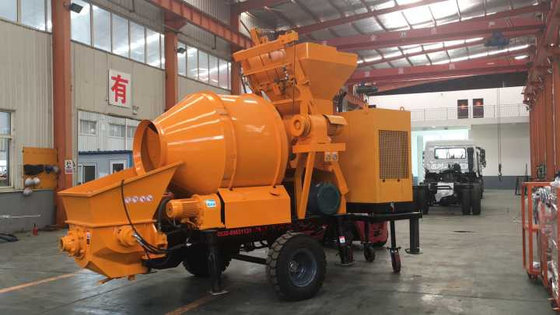 Automatic concrete mixing pump mixer pump with cordless remote control and electric control panel supplier