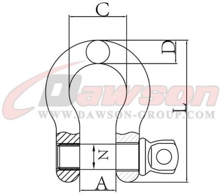 DS364 High Strength Screw Tye Bow Shackle