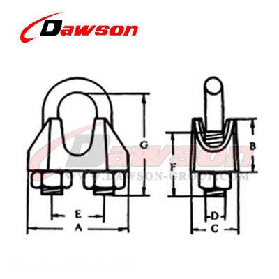 Din 741 Galv. Malleable Wire Rope Clip