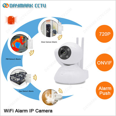 Two antenna ir night vision home alarm camera ip wifi with 64g micro sd card supplier
