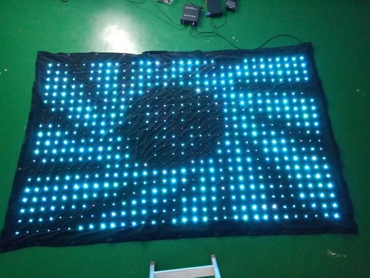 RGB Stage Lighting Fireproof  Velvet Full Color P10  LED Video Curtain