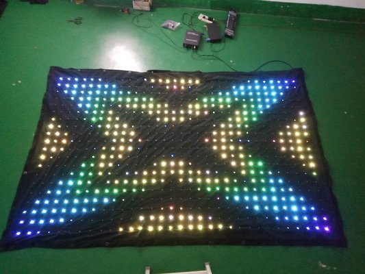 Animation Show Fireproof  Velvet Stage Lighting Backdrop RGB Color  LED Video Cloth