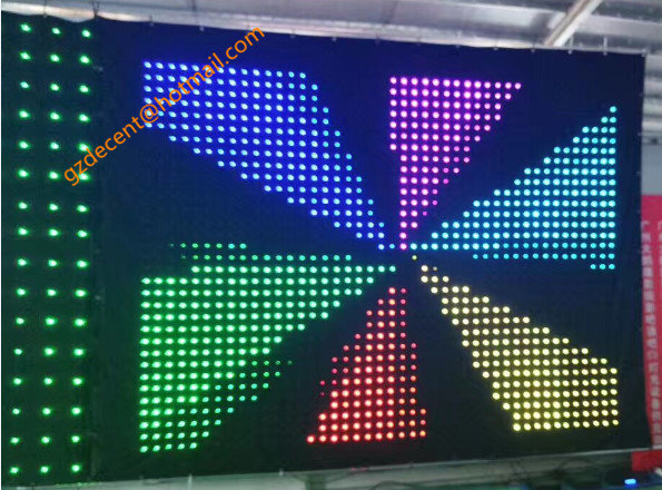 RGB Stage Lighting Fireproof  Velvet Full Color P10  LED Video Curtain